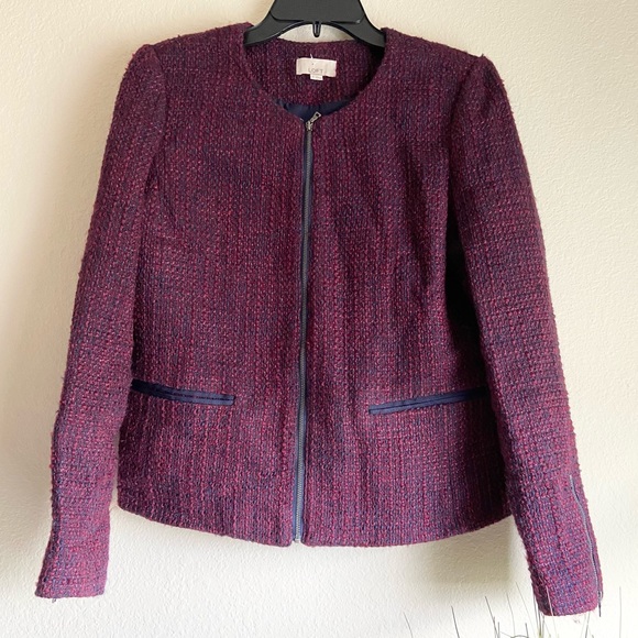 LOFT | Jackets & Coats | Pleated Pink And Blue Loft Jacket | Poshmark